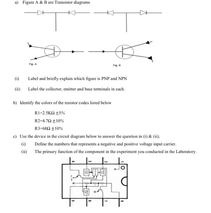 Solved a) Figure A & B are Transistor diagrams A 十一 十一 Fig. | Chegg.com