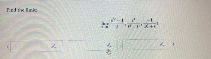 Solved Evaluate the limit: r(t +h) - r(t) lim for r(t) = | Chegg.com