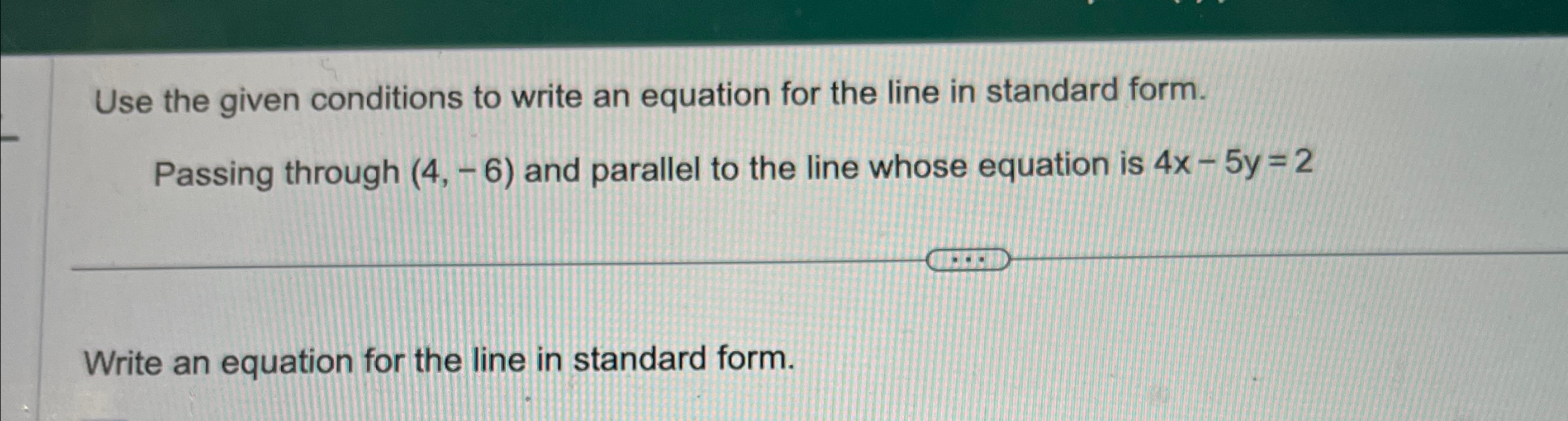 Solved Use the given conditions to write an equation for the | Chegg.com