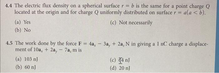 Solved 4.1 Point charges Q1=1nC and Q2=2nC are at a distance | Chegg.com