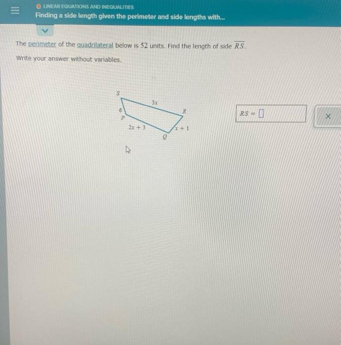 Solved III O LINEAR EQUATIONS AND INEQUALITIES Finding a | Chegg.com