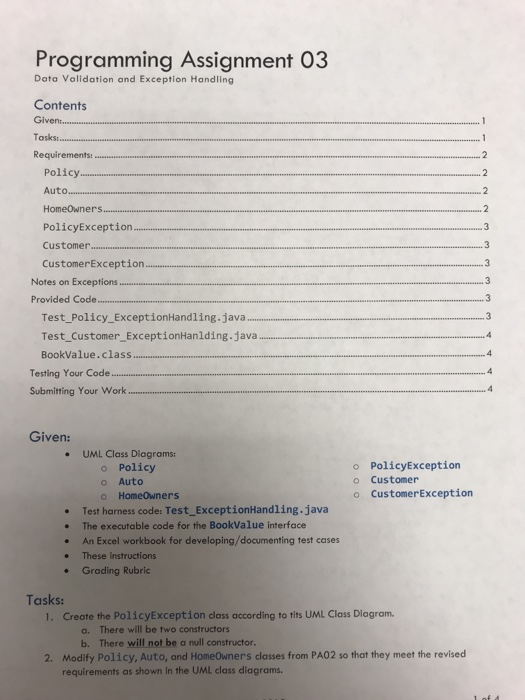 Programming Assignment 03 Data Valldation and | Chegg.com