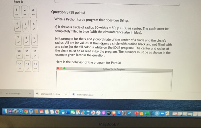 Solved Page 1: 1 2 3 4 5 6 7 8 9 Question 3 (18 points) | Chegg.com
