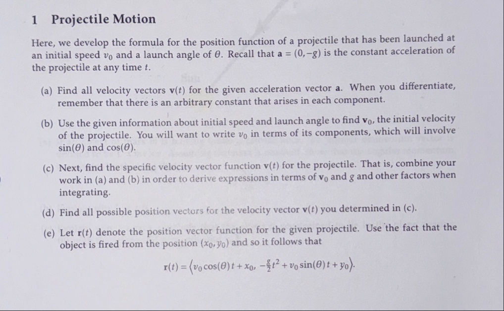Solved 1 ﻿Projectile MotionHere, we develop the formula for | Chegg.com
