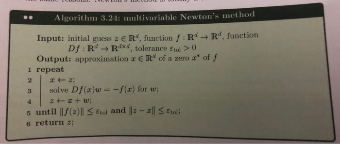 Solved Assignment 2.3. (Newton's method for multivariable | Chegg.com