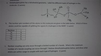 Dimethylphosphite has a tetrahedral geometry. Label | Chegg.com