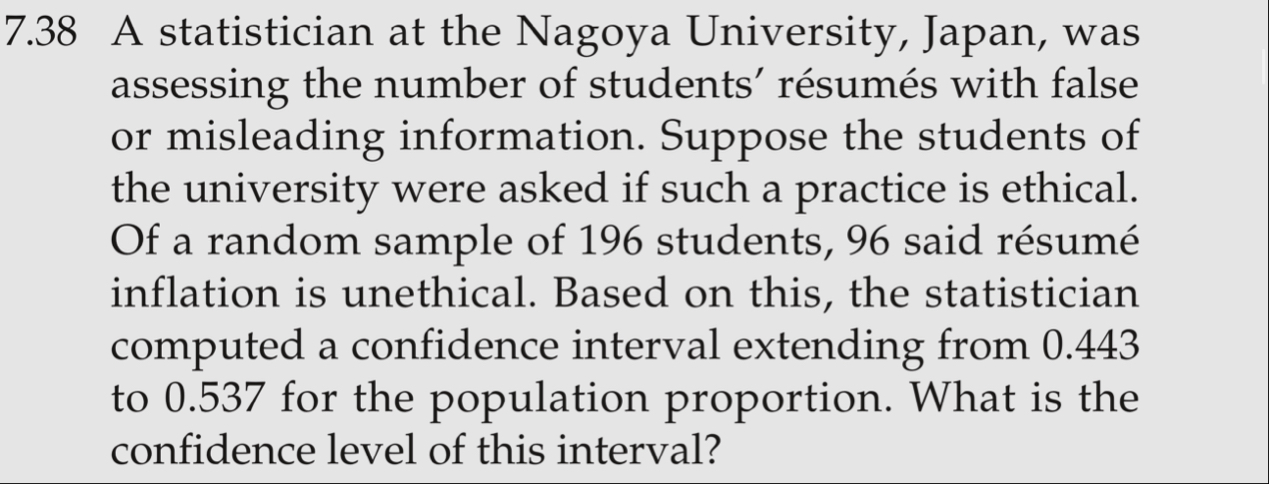 Solved 7.38 ﻿A statistician at the Nagoya University, Japan, | Chegg.com