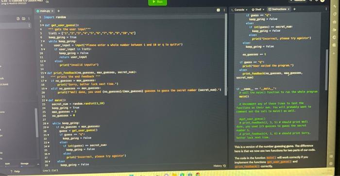 Solved version of number geussing game can def get user | Chegg.com