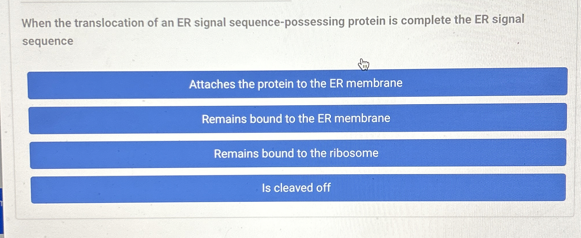 Solved When the translocation of an ER signal | Chegg.com