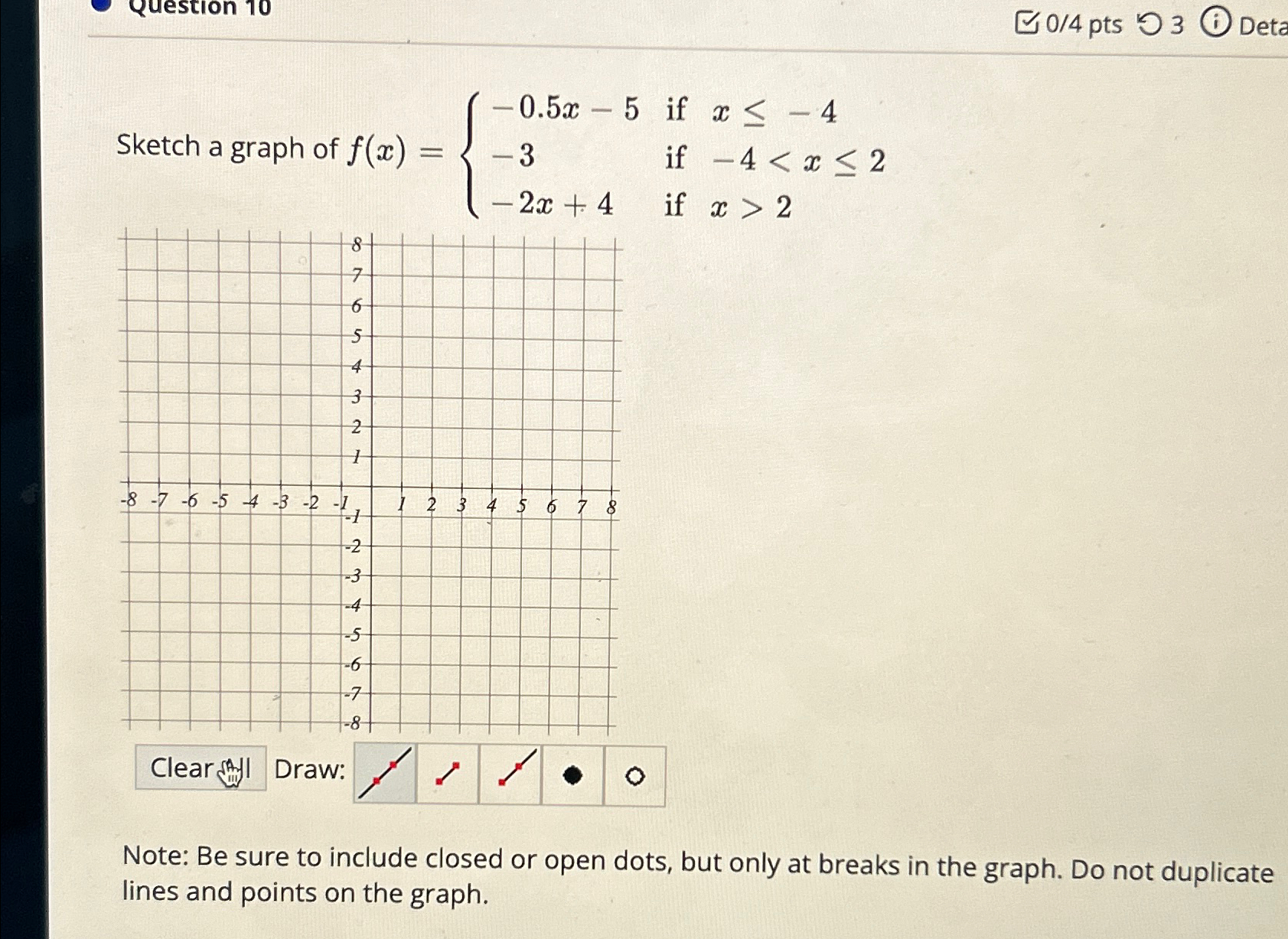 Solved 04 ﻿pts3DetaSketch a graph of | Chegg.com