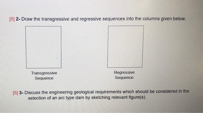 Solved [5] 2- Draw the transgressive and regressive | Chegg.com