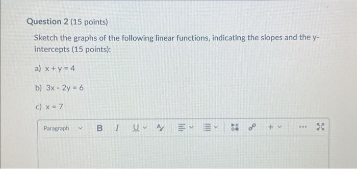 Solved Sketch the graphs of the following linear functions, | Chegg.com