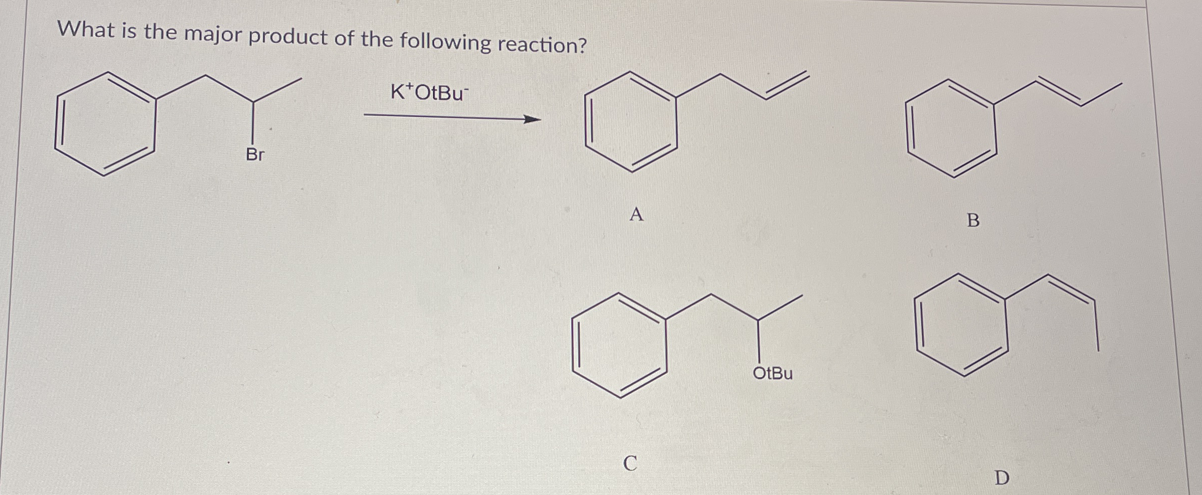 Solved What is the major product of the following reaction? | Chegg.com