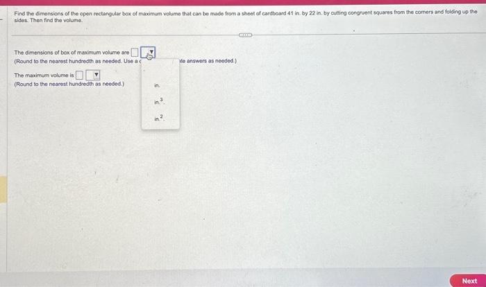 Solved Find the dimensions of the open rectangular box of | Chegg.com