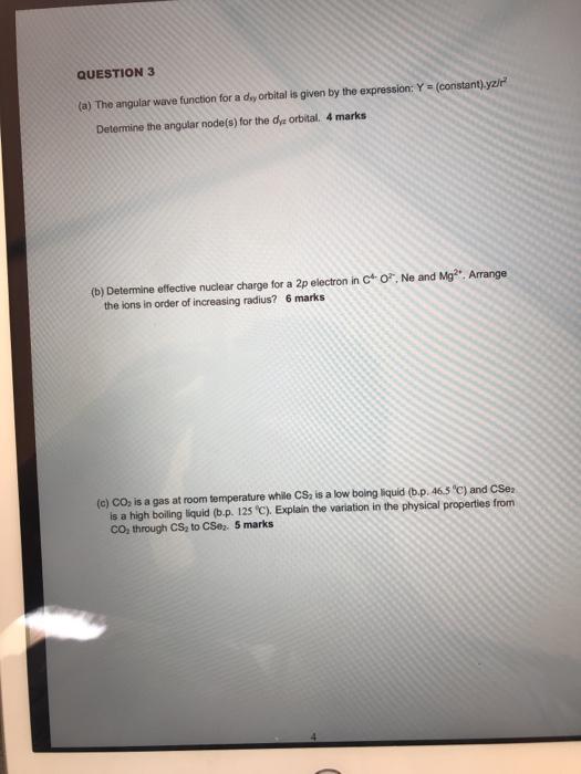 Solved Question 3 A The Angular Wave Function For A Day