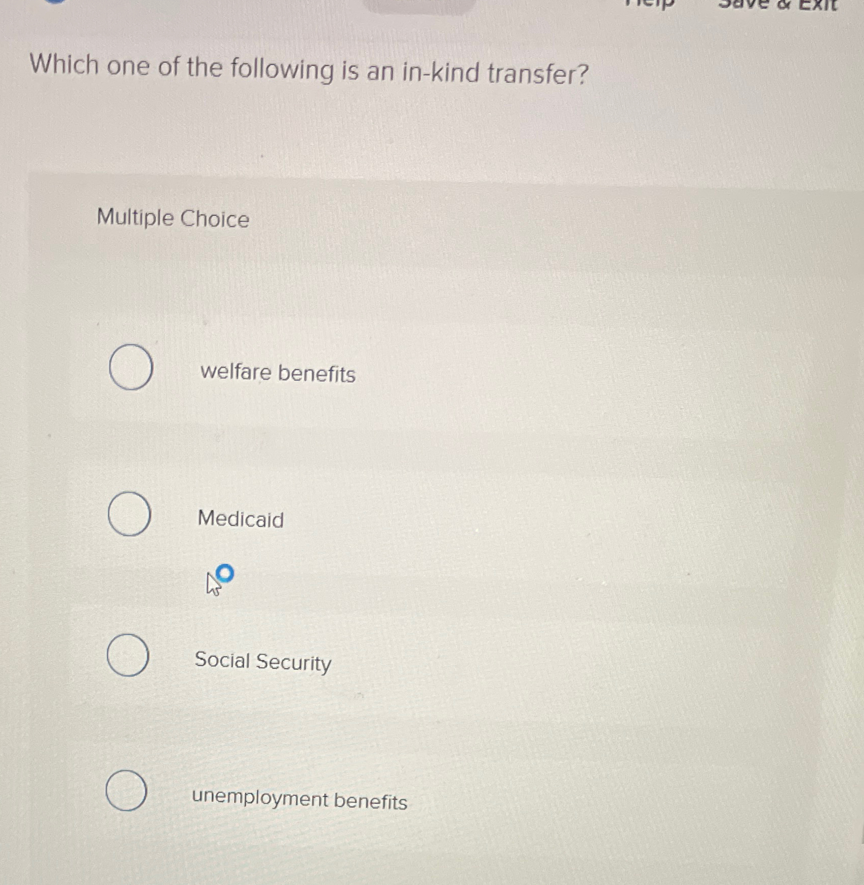 Solved Which one of the following is an in-kind | Chegg.com