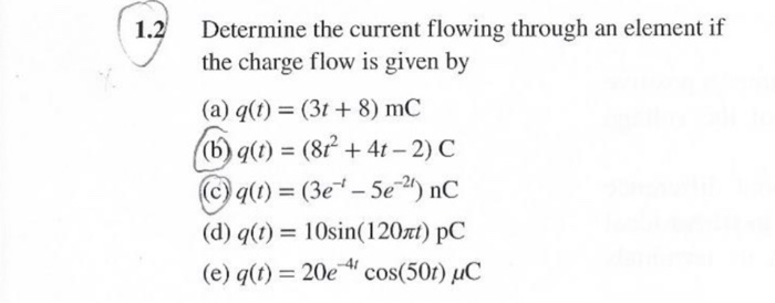 Solved 1.2 Determine the current flowing through an element | Chegg.com