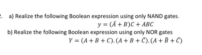 Solved .. a) Realize the following Boolean expression using | Chegg.com