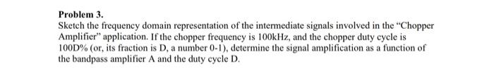 Solved Problem 3. Sketch the frequency domain representation | Chegg.com