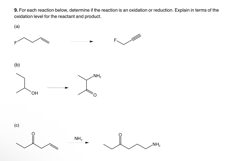 Solved For each reaction below, determine if the reaction is | Chegg.com