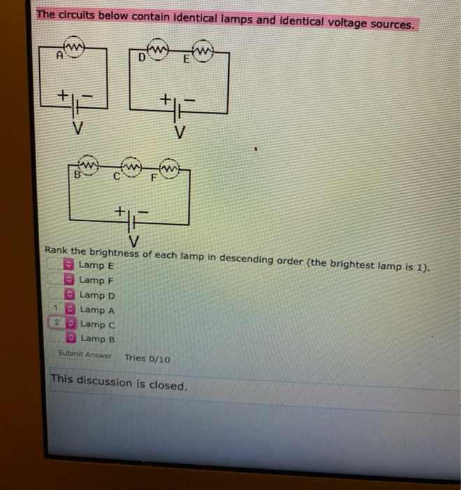 Solved The circuits below contain identical lamps and | Chegg.com