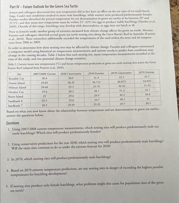 Solved Part III - Data Interpretation Jensen and colleagues | Chegg.com
