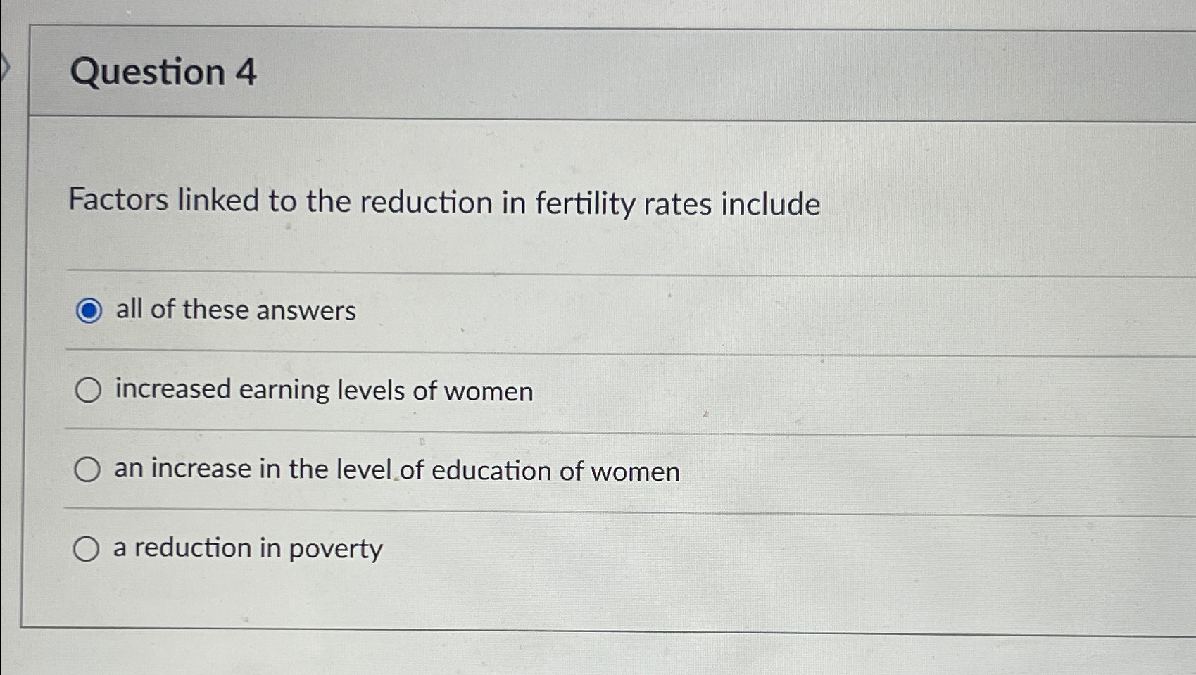 Solved Question 4Factors linked to the reduction in | Chegg.com