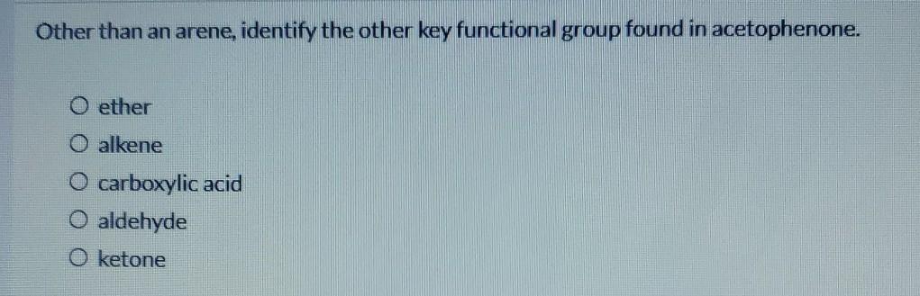Solved Other than an arene, identify the other key | Chegg.com