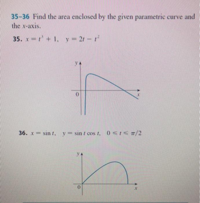 Solved 35-36 Find the area enclosed by the given parametric | Chegg.com