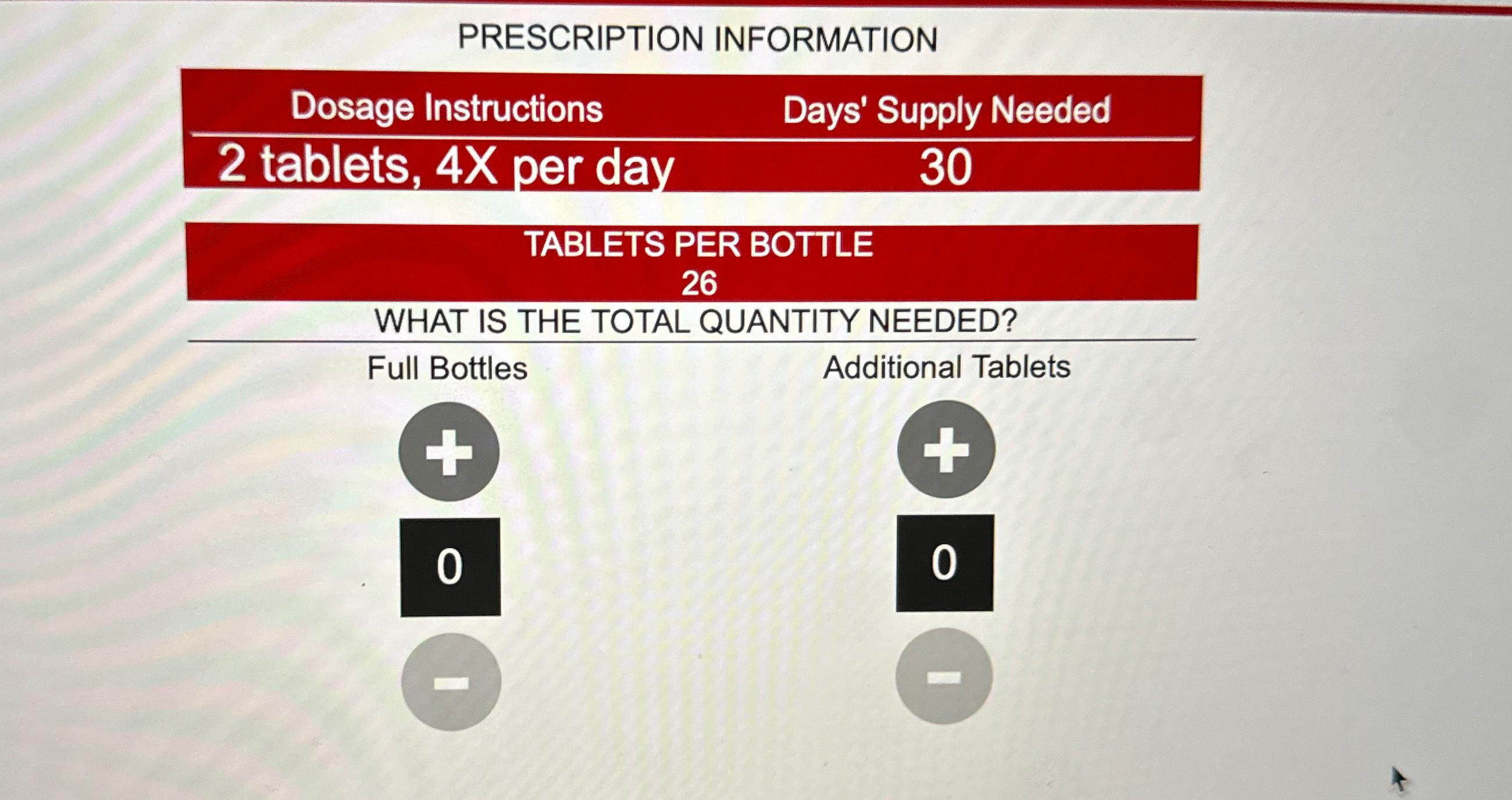 Solved PRESCRIPTION INFORMATION\table[[Dosage | Chegg.com