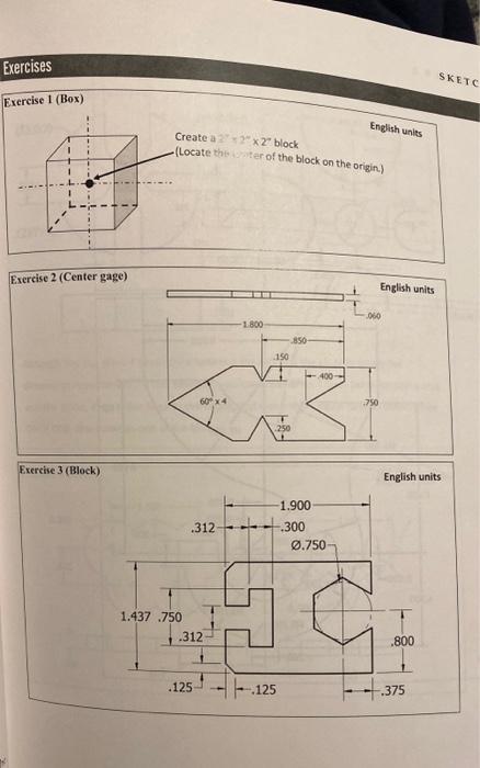 Solved Exercise 1 (Box) reate a 2∗−2∗×22 block English units | Chegg.com