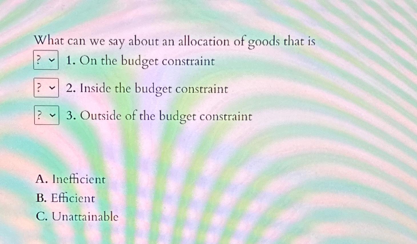 Solved What can we say about an allocation of goods that | Chegg.com