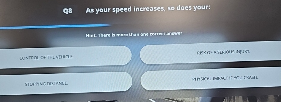 Solved 08 ﻿As your speed increases, so does your:Hint: There | Chegg.com