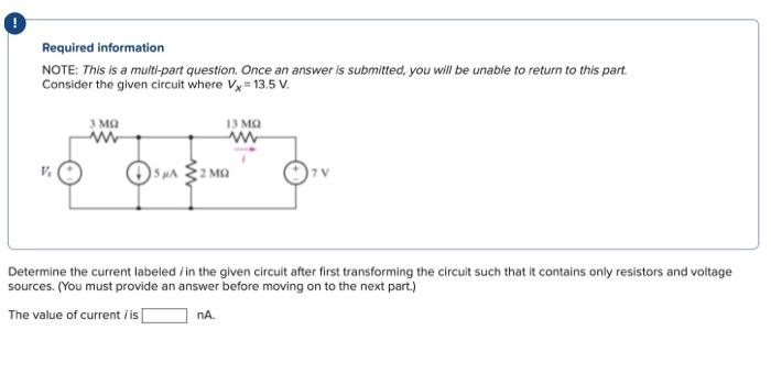 Solved Required information NOTE: This is a mult-part | Chegg.com