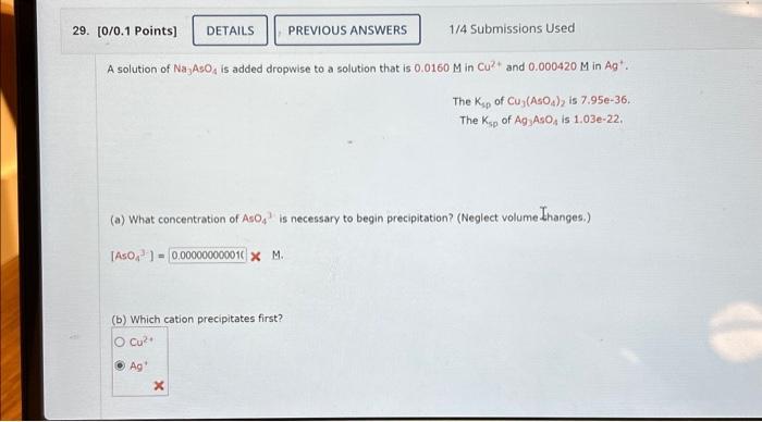 A solution of Na3AsO4 is added dropwise to a solution | Chegg.com