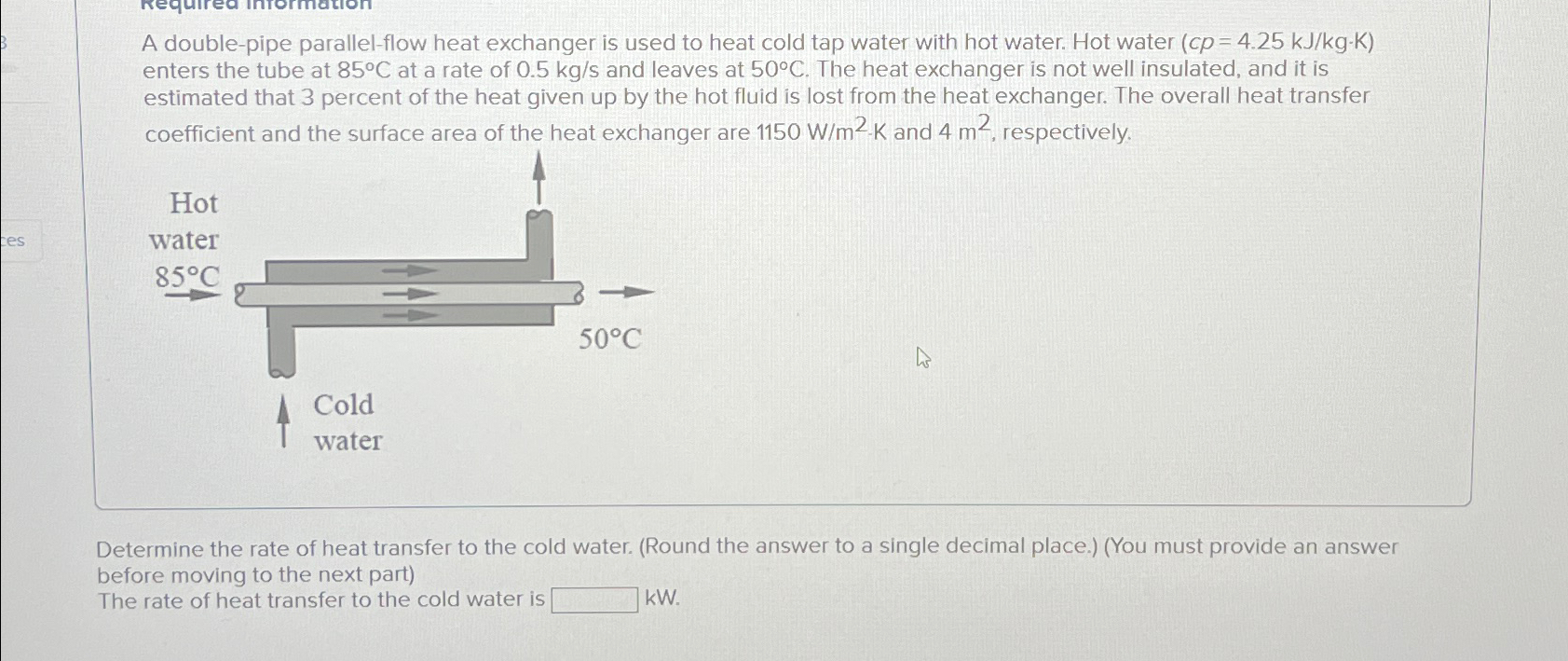 Solved A double-pipe parallel-flow heat exchanger is used to | Chegg.com