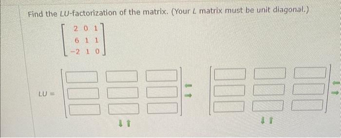 Solved Find the LU-factorization of the matrix. (Your L | Chegg.com