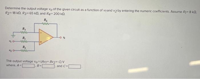 Solved Determine the output voltage v0 of the given circuit | Chegg.com