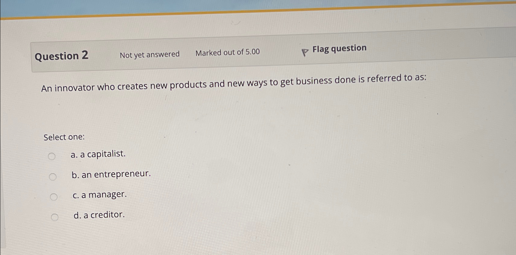 Solved Question 2Not yet answeredMarked out of 5.00Flag | Chegg.com