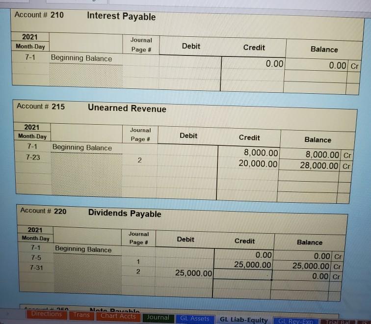 Need all journal entries, along with the GL assets, | Chegg.com