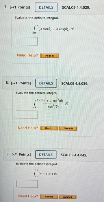 Solved Evaluate the definite integral. | Chegg.com