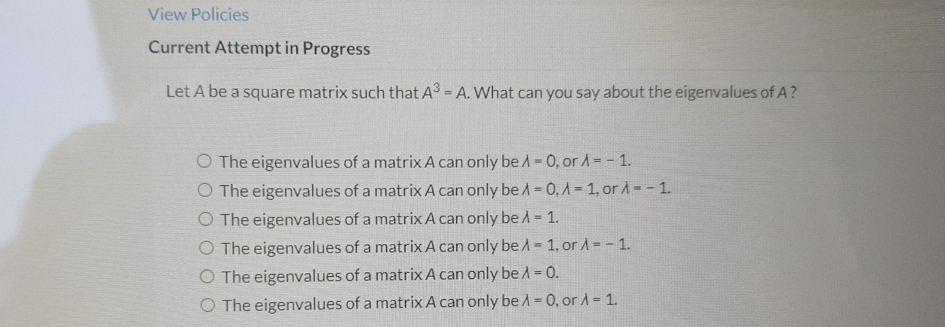 Solved Current Attempt in Progress Let A be a square matrix | Chegg.com