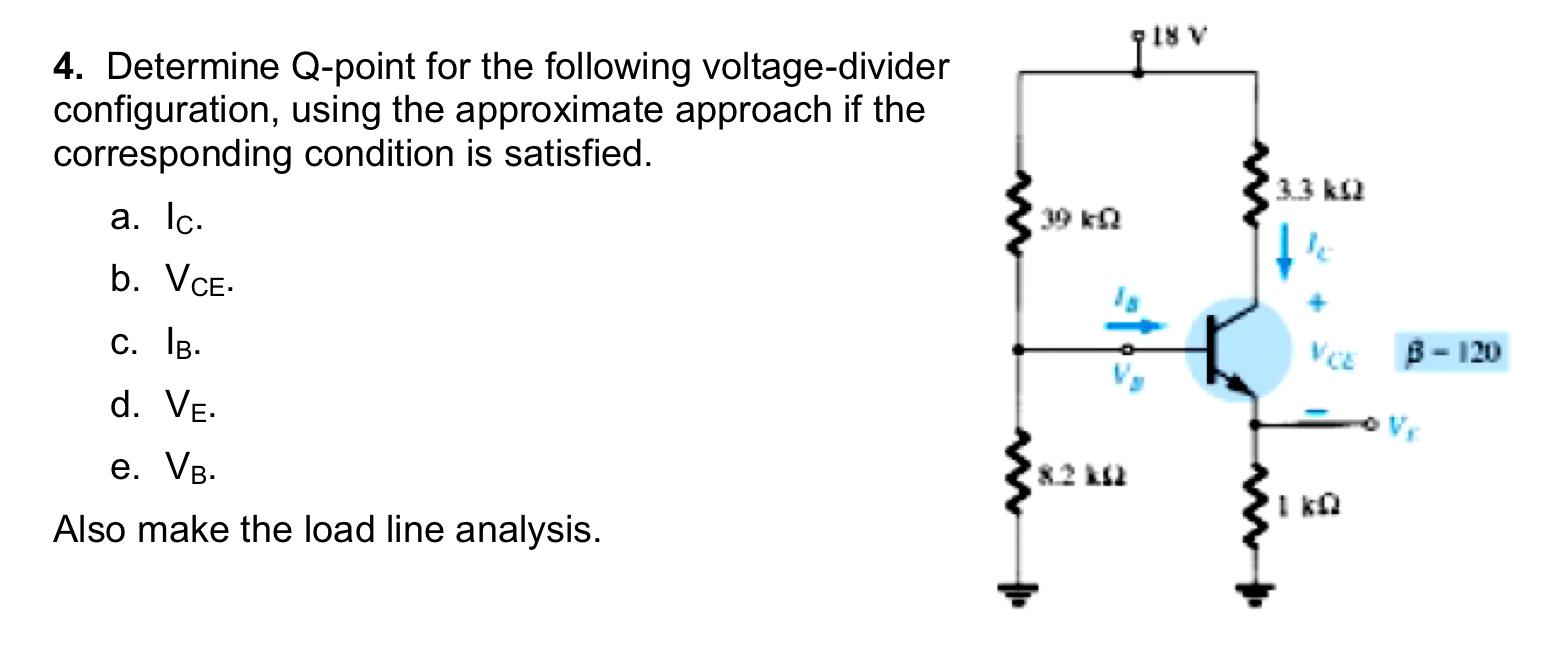 Solved Determine Q-point for the following voltage-divider | Chegg.com