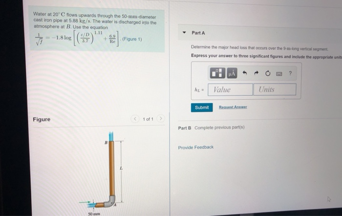 Solved Water at 20°C flows upwards through the | Chegg.com