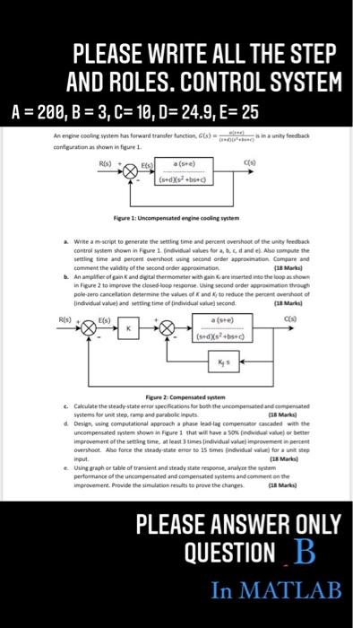 Solved pole-zero cancellation determine the values of K | Chegg.com