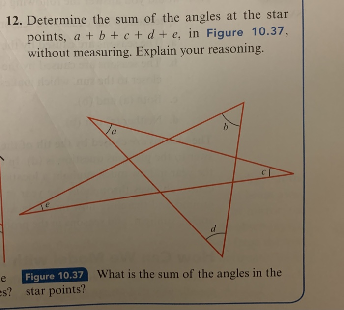 Solved 12. Determine the sum of the angles at the star | Chegg.com