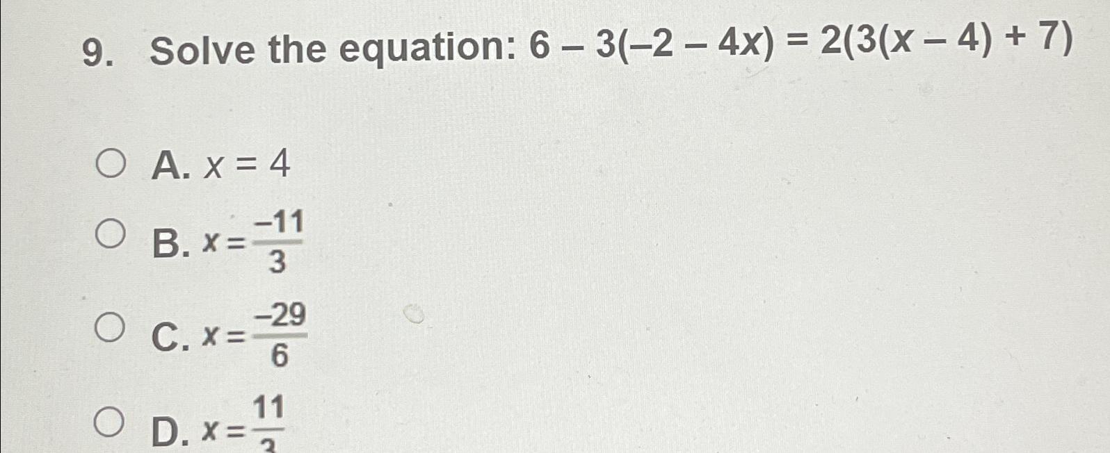 Solved Solve the equation: | Chegg.com