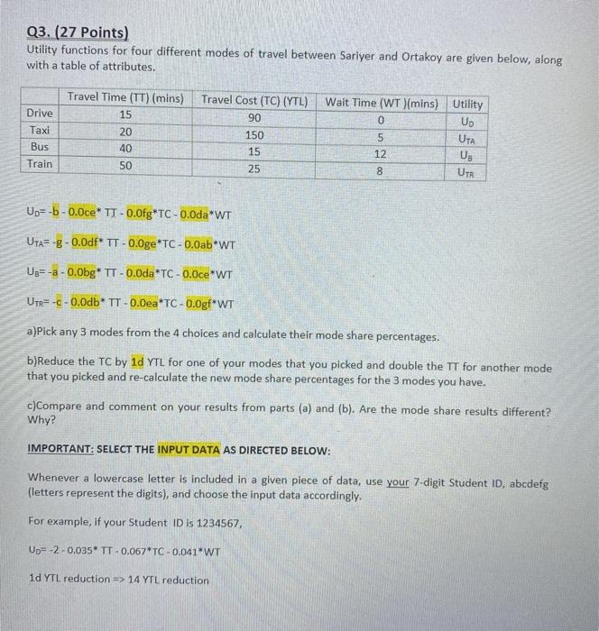 Solved Q3. (27 Points) Utility functions for four different | Chegg.com