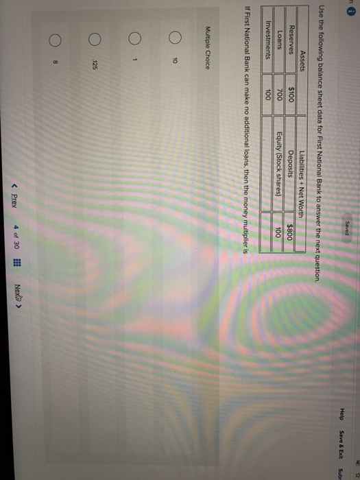 Solved Help Save & Exit Subr Use the following balance sheet | Chegg.com