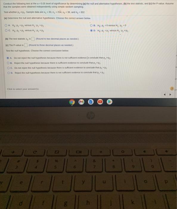 Solved Conduct me following test at the 0.05 level of | Chegg.com